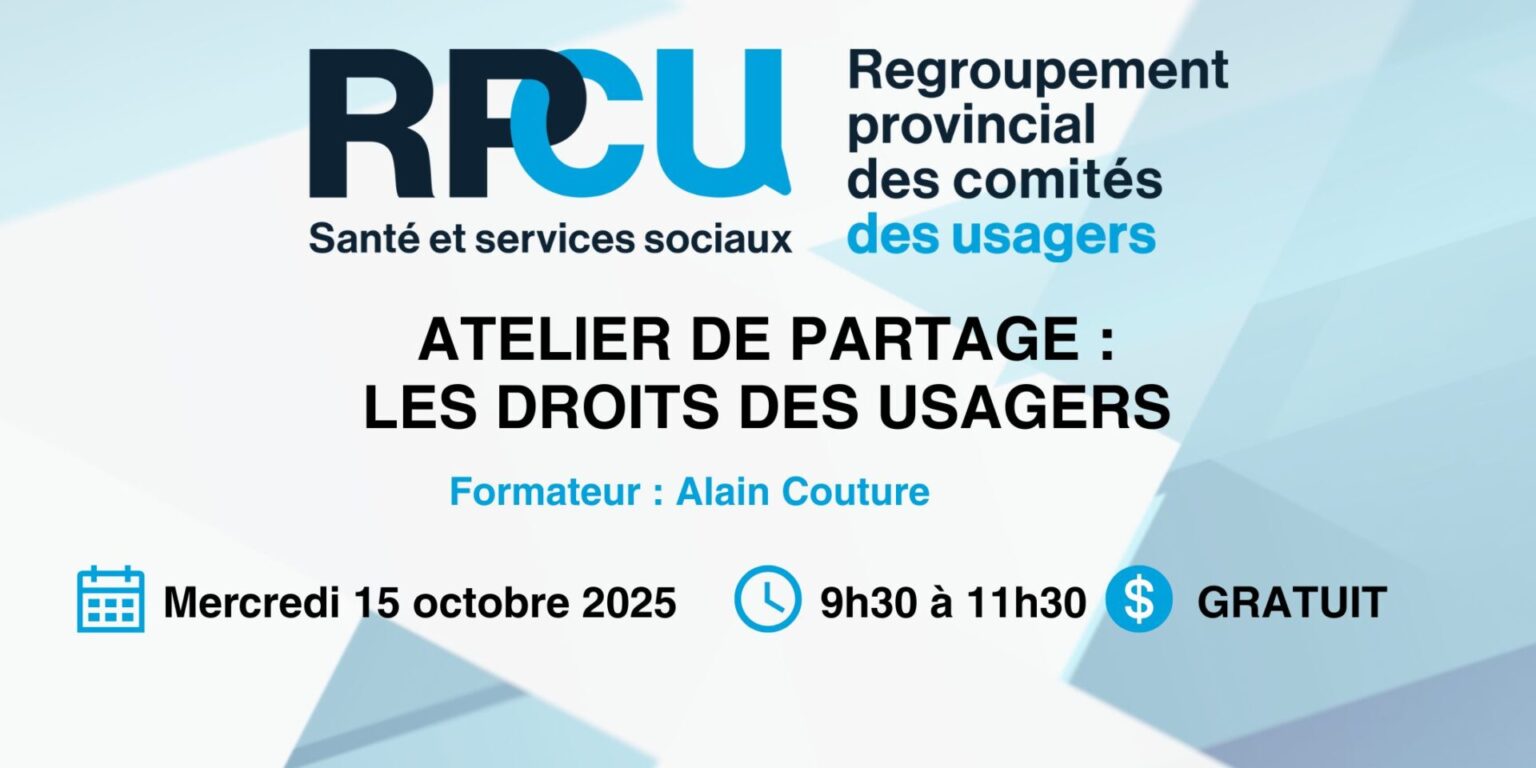 Atelier de partage - Les droits des usagers - RPCU